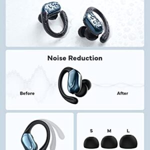 BEARTAIN Wireless Earbuds with Earhooks, 75hrs Battery Life Running Headphones Bluetooth 5.1 with LED Display, IPX7 Waterproof Wireless Earphones with Charging case for Sport, Running