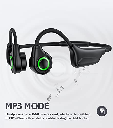 NAGFAK Bone Conduction Headphones Open Ear Swimming Headphones Bluetooth 5.3, MP3 Sports Headphones Built-in 16GB Memory,Waterproof Headphones, Wireless Open Ear Headphones for Swimming, Running