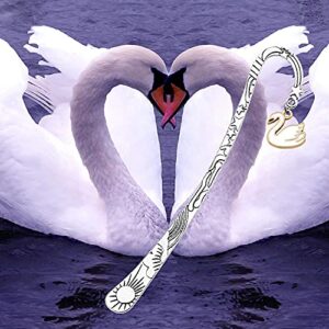 MYOSPARK Swan Bookmark Swan Inspired Jewelry Swan Lover Gift Bird Lover Gift Bookmark Literary Reader Gift (Swan Bookmark)