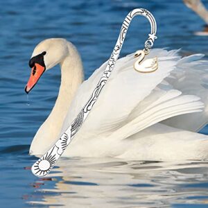 MYOSPARK Swan Bookmark Swan Inspired Jewelry Swan Lover Gift Bird Lover Gift Bookmark Literary Reader Gift (Swan Bookmark)