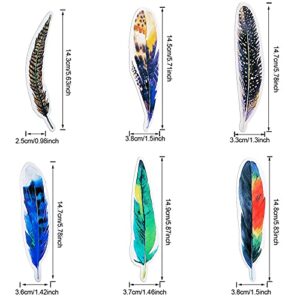 MWOOT 30Pcs Feather Shape Paper Bookmarks,Feather Colorful Paper Clips Bookmark Set ,Creative Book Markers Gifts for Kids Women Men Girls(30 Styles)