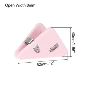 PATIKIL Multifunctional Document Clip,5Pcs Triangular Clips for Books Pages, Prevent Books Curling for Office, Reading Markers Clips, Pink