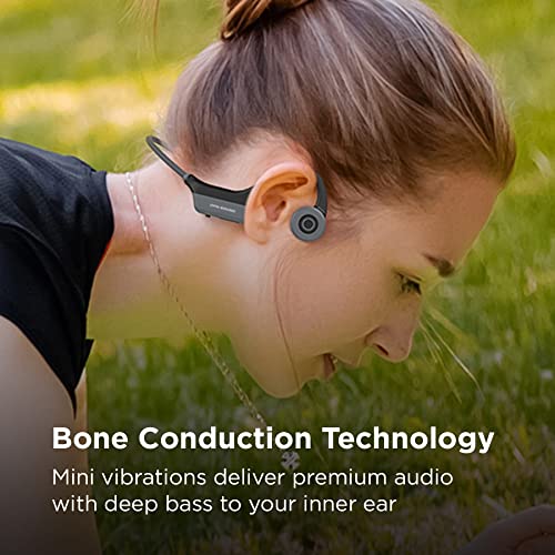 OPN Sound-Dashlyte Open Ear Bone Conduction Headphone - Bluetooth Wireless Headset with Led Lights - Upgraded Stereo Noise Cancelling - 7 Hours Playtime - Long-Term Comfort for Sports/Workout - Black