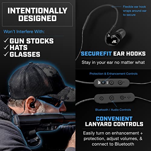 AXIL GS Extreme 2.0 Shooting Ear Protection Ear Buds – Hearing Enhancement & Noise Isolation Bluetooth Earbuds – Bluetooth Hearing Protection w/Dynamic Speakers – 25-Hour Ear Protection for Shooting