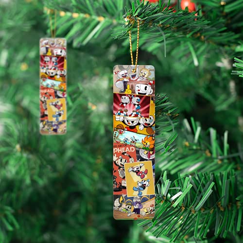 Bookmarks Ruler Metal Cuphead Bookography Collage Measure Tassels Bookworm for Bibliophile Gift Christmas Ornament Reading Bookmark Markers Book