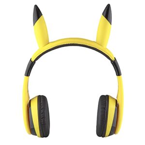 eKids Pokemon Kids Bluetooth Headphones, Wireless Headphones with Microphone Includes Aux Cord, Volume Reduced Kids Foldable Headphones for School, Home, or Travel