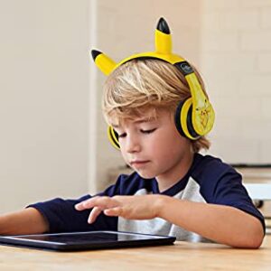 eKids Pokemon Kids Bluetooth Headphones, Wireless Headphones with Microphone Includes Aux Cord, Volume Reduced Kids Foldable Headphones for School, Home, or Travel