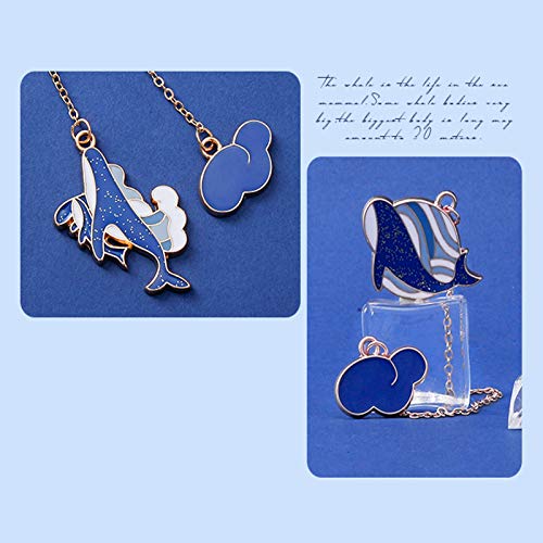 ZARYIEEO Office Products 4 Pcs Bookmarks Blue Whale Metal Bookmark with A String of Pendant Book Maker for Adults Kids Book Lovers Bookmarks for Reading Bookmarks Bulk Book Accessories