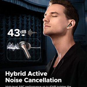 SoundPEATS Capsule3 Pro Wireless Earbuds with Hi-Res and LDAC, 43dB Hybrid Active Noise Cancelling Bluetooth 5.3 Earphones with 6 Mics for Calls, 52 Hours of Playtime, Transparency Mode, Game Mode