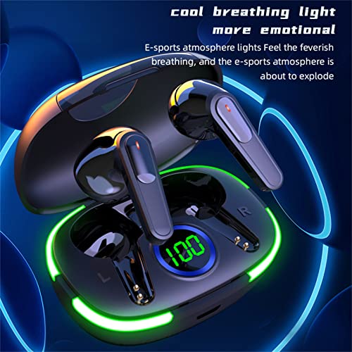 pstuiky Auto Pairing Wireless Earbuds Bluetooth 5.1 in Ear Light-Weight Headphones Built-in Microphone HiFi Immersive Premium Stereo Sound with Charging Case Sports Games Headset