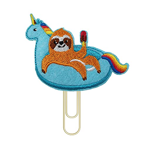 Reeleer Sloth Unicorn Summer Golden Planner Paper Clips, Bookmarks, Wedding Planner Accessories, Paperclip, Office Gifts