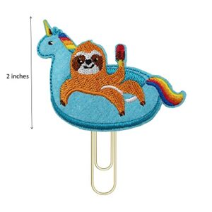 Reeleer Sloth Unicorn Summer Golden Planner Paper Clips, Bookmarks, Wedding Planner Accessories, Paperclip, Office Gifts