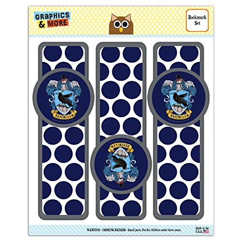 Harry Potter Ravenclaw Painted Crest Set of 3 Glossy Laminated Bookmarks