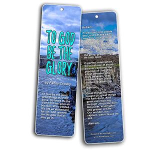 Hymn Bookmarks Series 1 - Amazing Grace (60-Pack) - Classic Gospel Song Lyrics - Bring You Back to The Good Old Day Worship - Stocking Stuffers for Men Women