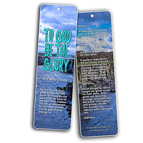 Hymn Bookmarks Series 1 - Amazing Grace (60-Pack) - Classic Gospel Song Lyrics - Bring You Back to The Good Old Day Worship - Stocking Stuffers for Men Women