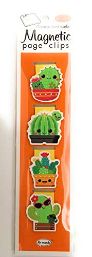 Re-Marks Cute Cactus in Bowls Magnetic Page Clips