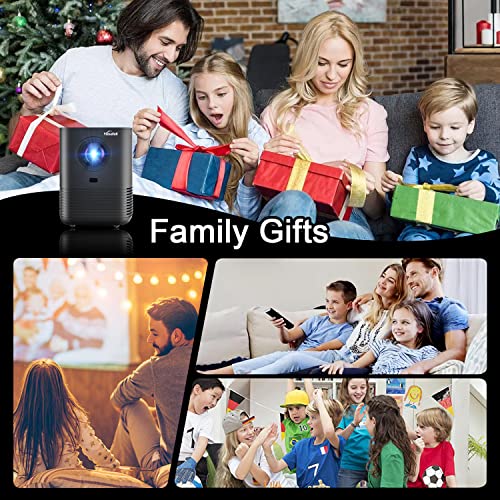 Hasatek Projector,Portable Projector, Black,Mini Projector with WiFi and Bluetooth,Outdoor Projector 4k for Movies Night,Native 1080p HD,10W Speaker,150 Inch Picture,Home Entertainment