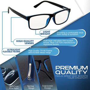 Blue Light Blocking Glasses for Men/Women Anti-Fatigue Computer Monitor Gaming Glasses Prevent Headaches Gamer Glasses