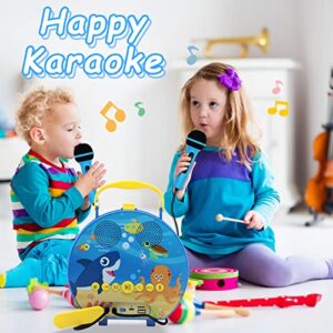 Kids Karaoke Machine for Girls Boys with 2 Microphones Toddler Singing Toys Children Karaoke Singing Machine Recording Voice Changing Speaker for Party Christmas Birthday Gift