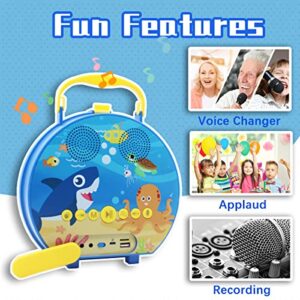 Kids Karaoke Machine for Girls Boys with 2 Microphones Toddler Singing Toys Children Karaoke Singing Machine Recording Voice Changing Speaker for Party Christmas Birthday Gift