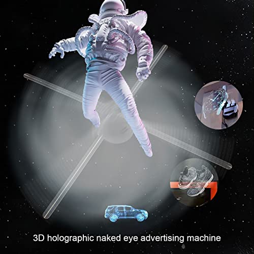 Luqeeg 3D Hologram Projector, 1600x1184 Holographic Advertising Projector, Naked Eye 3D Holographic Projection Fan with Remote Control for Commercial Shop Sign Party Events Display