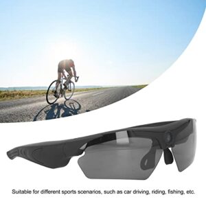 Video Sunglasses, 30FPS 1080P Full HD Video Recording Shooting Camera Glasses with UV Polarized Lenses, Audio Video Record Camera Glasses for Driving Hiking Fishing (Black)