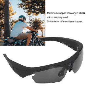 Video Sunglasses, 30FPS 1080P Full HD Video Recording Shooting Camera Glasses with UV Polarized Lenses, Audio Video Record Camera Glasses for Driving Hiking Fishing (Black)