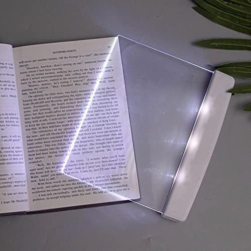 Qiopertar LED Light Wedge Eyes Protect Panel Book Reading Lamp Paperback Night Vision Kids Adults