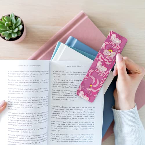 Bookmarks Metal Ruler Cheshire Bookography Cat Tassels Measure Bookworm Reading for Book Bibliophile Gift Reading Christmas Ornament Markers Bookmark