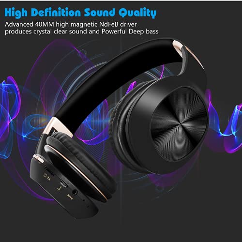 UrbanX Perfect Comfort 955 II Overhead Wireless Bluetooth Headphones for Samsung Galaxy S10e Noise Isolation, with – Black