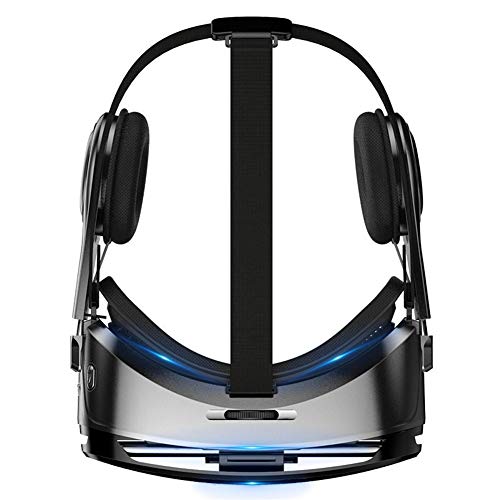 QIAOXINGXING Vr Glasses, 4d Mobile Games 3D Cinema with Headphones one Machine Helmet VR Glasses (Color : Black)