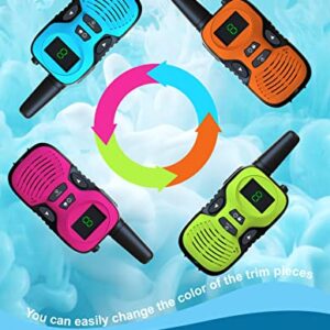 4Pcs Walkie Talkies for Kids Toys: Outdoor Toys for 3 4 5 6 7 8 9 10 11 12 Year Old Boys Girls Walkie Talkie Birthday Gifts - Long Range Camping Backyard Wakie-Talkies Party Favors Walky Talky