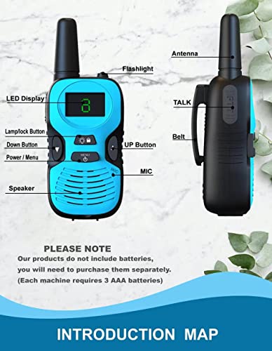 4Pcs Walkie Talkies for Kids Toys: Outdoor Toys for 3 4 5 6 7 8 9 10 11 12 Year Old Boys Girls Walkie Talkie Birthday Gifts - Long Range Camping Backyard Wakie-Talkies Party Favors Walky Talky