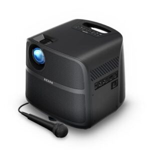 ion audio projector deluxe hd battery/ac powered 720p hd led bluetooth-enabled projector with powerful speaker (renewed)