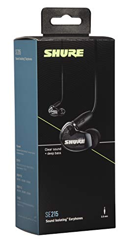 Shure SE215 Sound Isolating Earphones with 3.5mm Cable, Remote and Mic, Black