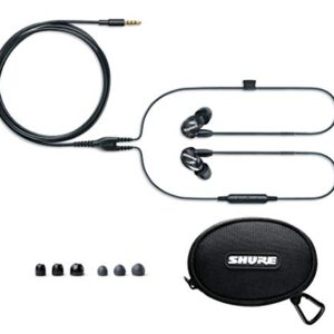 Shure SE215 Sound Isolating Earphones with 3.5mm Cable, Remote and Mic, Black