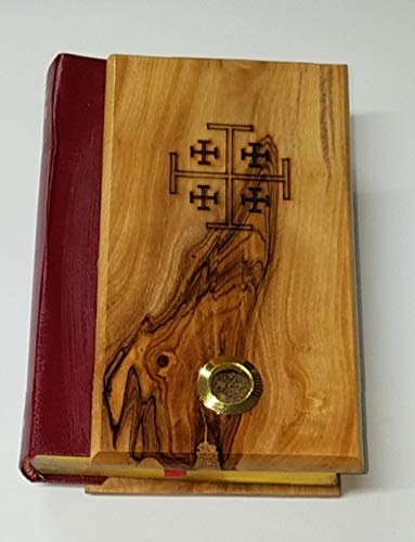 Bethlehem Gifts TM Olive Wood Bible La Santa Biblia Red-Letter King James Version Old and New Testament (Spanish Version)