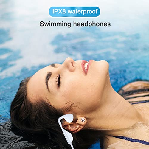 Bone Conduction Headphones for Swimming Bluetooth Waterproof Bone Conduction Headphones Open Ear IPX8 Waterproof with 8G Memory