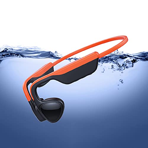 Bone Conduction Headphones for Swimming Bluetooth Waterproof Bone Conduction Headphones Open Ear IPX8 Waterproof with 8G Memory