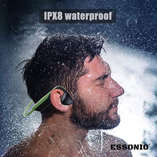 Bone Conduction Headphones for Swimming Bluetooth Waterproof Bone Conduction Headphones Open Ear IPX8 Waterproof with 8G Memory