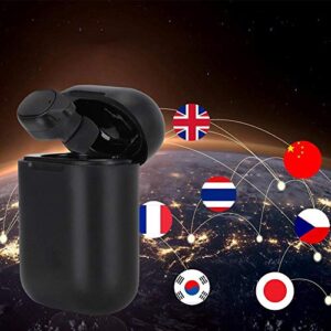 Wireless Bluetooth 33 Language Cellphone Translator Earbuds, Smart Delayed Translation Mini Single Ear Headset with Charging Box, Support for Mobile Phone Translation