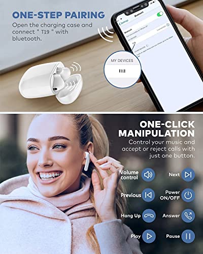 Wireless Earbuds Bluetooth, 5.2 Headphones,Noise Cancellation ,30H Playtime Pop-ups Auto Pairing in-Ear Hi-Fi Stereo Sound Mic IPX7 Waterproof Headset for iPhone/Samsung/iOS/Android