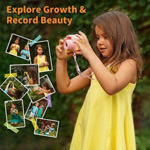 Ourlife Kids Camera for Girls, 12MP 1080P Digital Camera with 2 Inch IPS Screen, Kids' Camera with 8 Effect Filters & 10 Frames - Makes a Perfect Christmas Birthday Gift for Children Aged 3-8