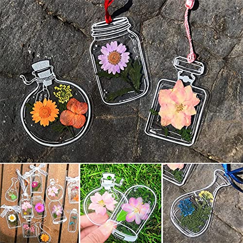 KKNC Dried Flower Bookmarks, Dried Flower Bookmarks Craft, 30 Pieces Transparent Dried Flower Bookmarks (30 PCS Bookmarks)