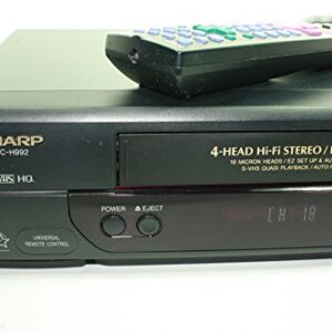 Sharp Model VC-H992U Hi Fi Stereo - Rapid Rewind 4 Head VCR Player/Recorder