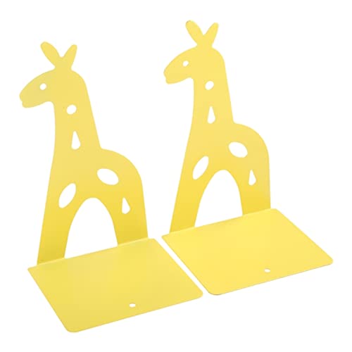 SZYAWsd File Sorters L43D Ceative Animal Bookends Pack of 2 Metal Book Stand Vividly Cute Giraffe Elephant Outlook Design Decor Metal Bookends