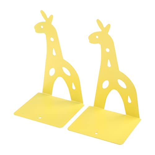 SZYAWsd File Sorters L43D Ceative Animal Bookends Pack of 2 Metal Book Stand Vividly Cute Giraffe Elephant Outlook Design Decor Metal Bookends