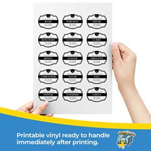 Clear Printable Vinyl for Inkjet Printer (Clear Sticker Paper | Waterproof | 20 Sheets) - Transparent Inkjet Printable Vinyl Sticker Paper Avoid Jams for Printers | Transparent Sticker Paper