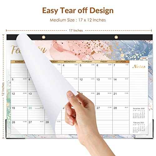 2023 Desk Calendar - Desk Calendar 2023, January 2023 - December 2023, 17" x 12", Wall/Desk Calendar 2023 with Protector Corner, Thick Paper, Large Blocks, Perfect Desk Calendar for Organization