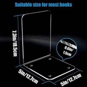 SZYAWsd File Sorters 6pcs Clear Bookends Acrylic Book Ends for Shelves Heavy Duty Bookends Plastic Bookends for Home Office LibraryBook Stopper